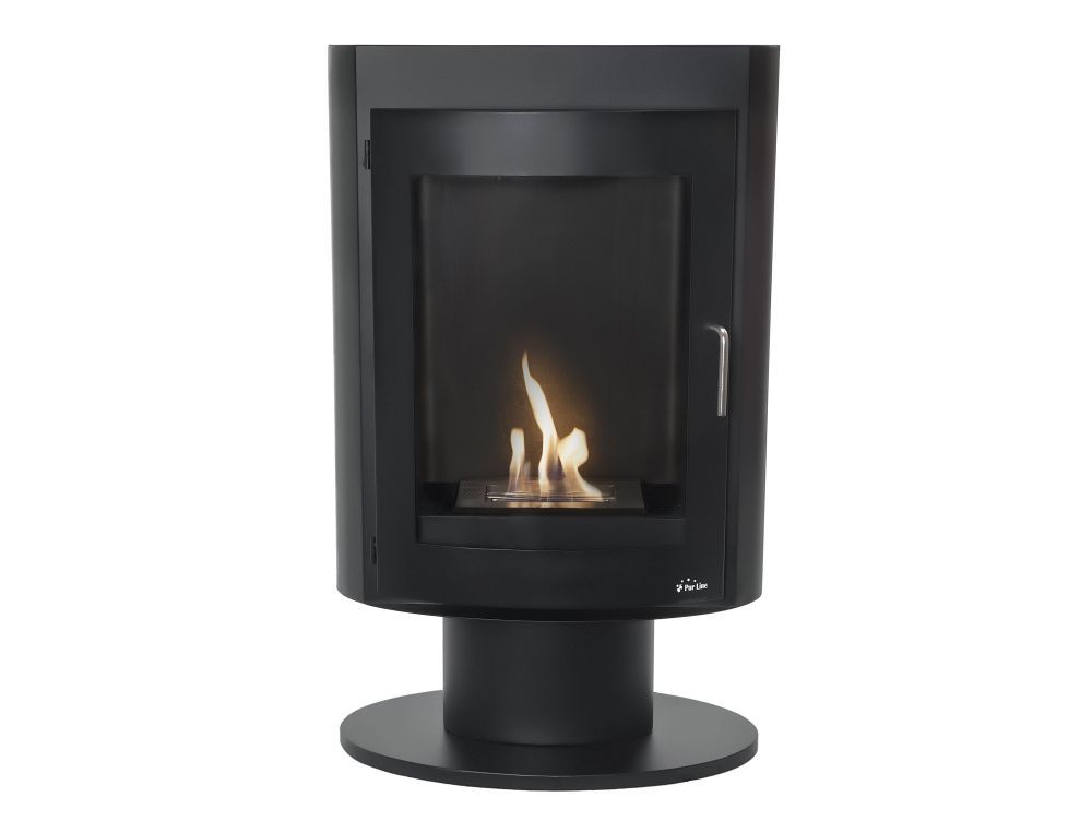 Estufa de etanol diseño cuadrado en acero negro